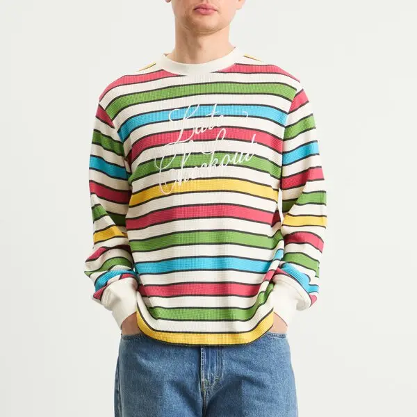 LATE CHECKOUT Script Waffle L/s T-shirt