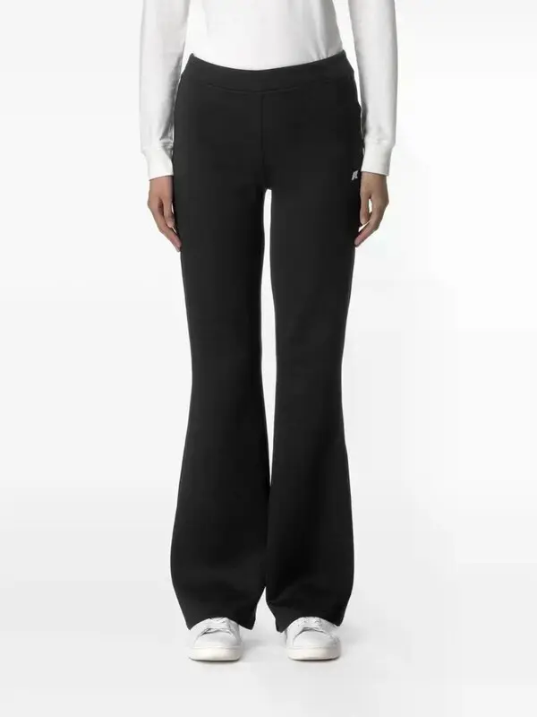 K-WAY Logo-patch Flared Trousers - Black