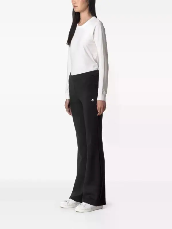K-WAY Logo-patch Flared Trousers - Black