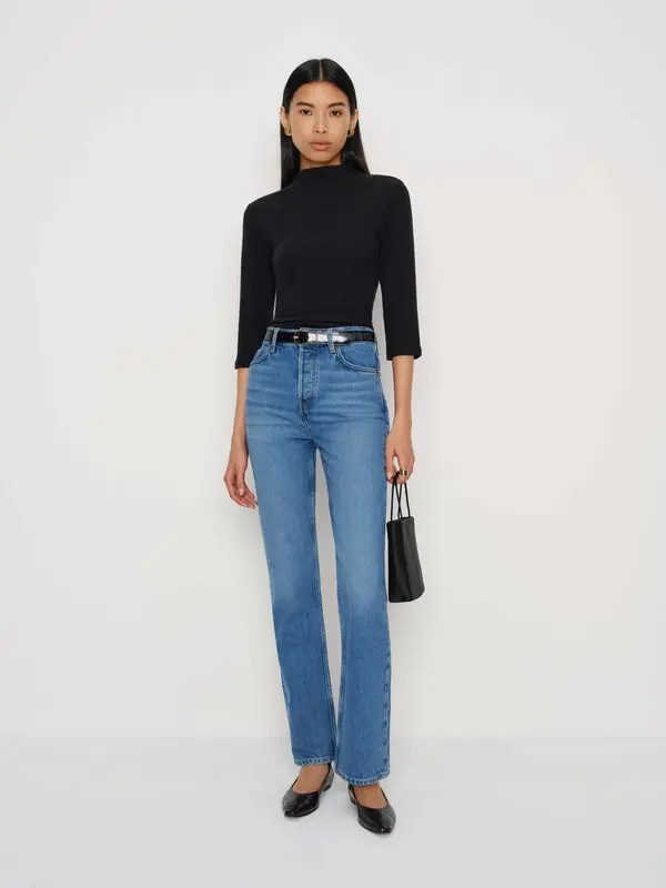 REFORMATION Camille Knit Top - Black