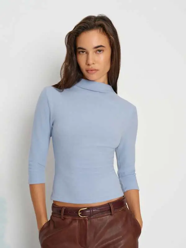 REFORMATION Camille Knit Top - Ice Water