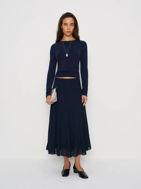 REFORMATION Sophie Midi Skirt - Blue