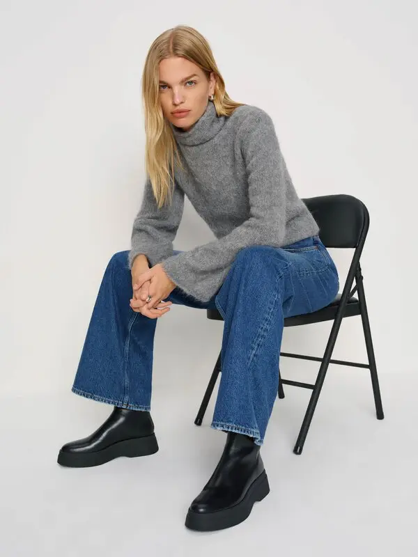 REFORMATION Nadira Ankle Boot - Black