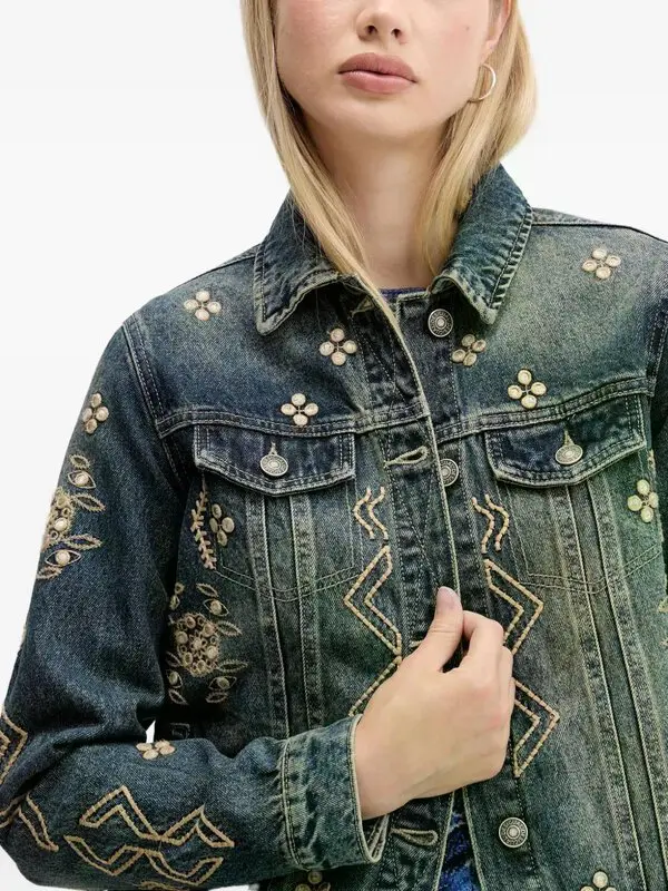Desigual Embroidered Denim Jacket