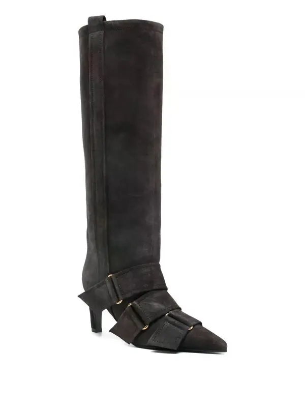 LELLA BALDI Buckled Knee-high Boots