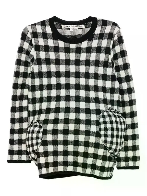 Comme Des Garçons Checked Jumper - Black
