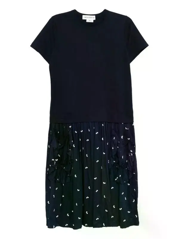 Comme Des Garçons Ruffled-pocket Dress - Blue