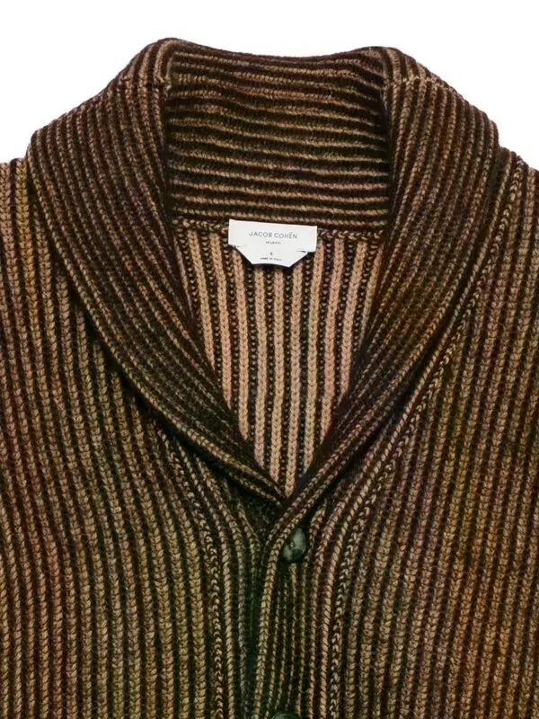 Jacob Cohen Striped Shawl-collar Cardigan - Brown