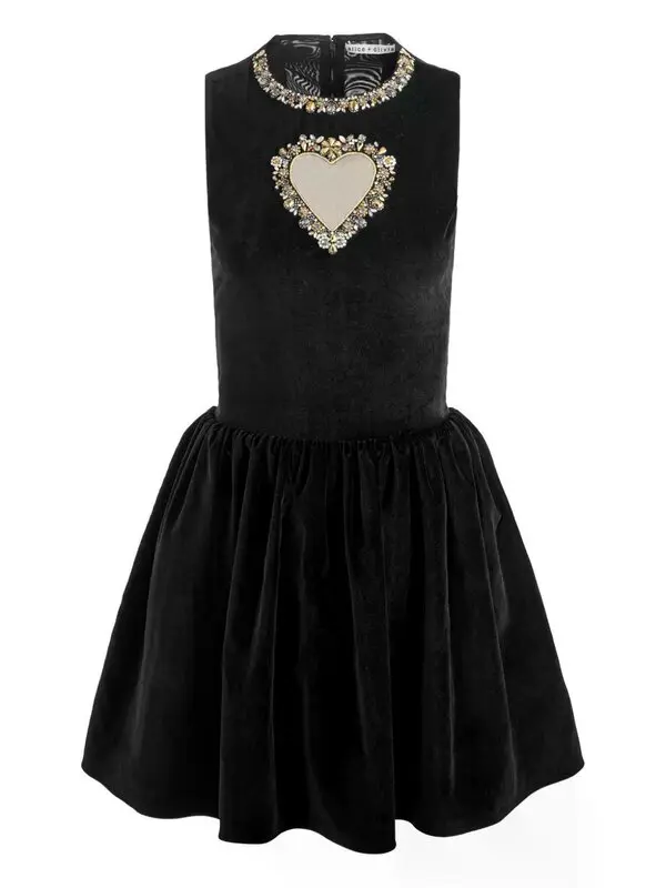 Alice + Olivia Ella Embellished-heart Mini Dress