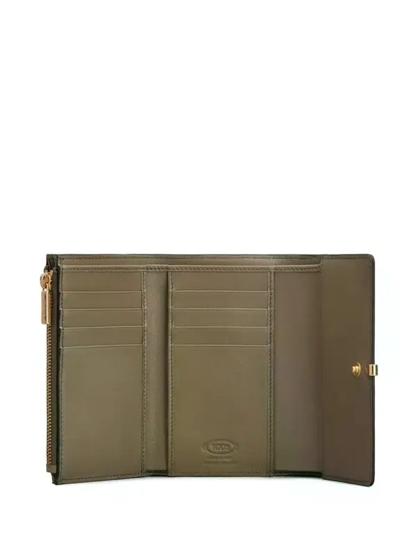TOD'S Metallic-bar Tri-fold Wallet - Brown