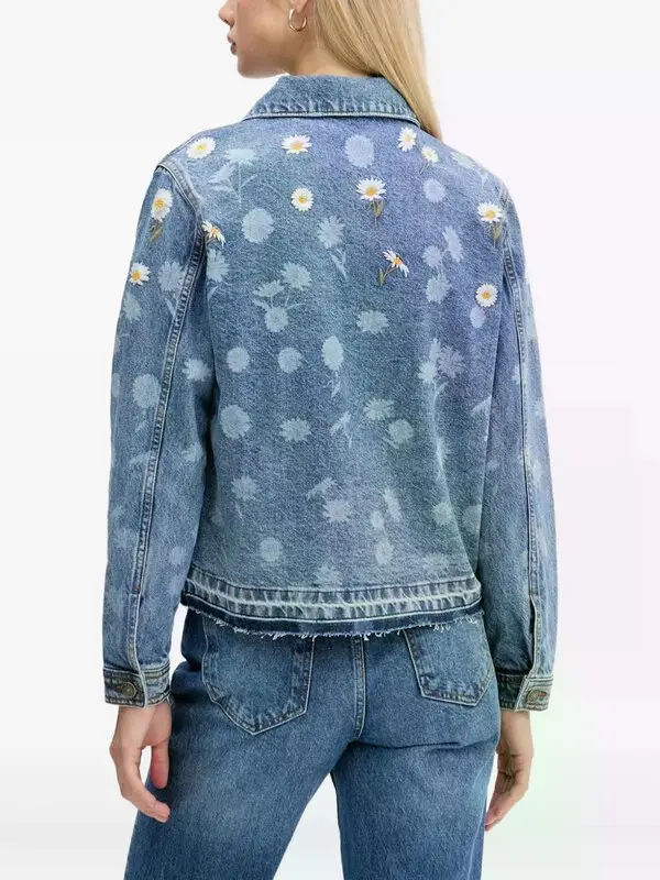 Desigual Floral-embroidered Denim Jacket