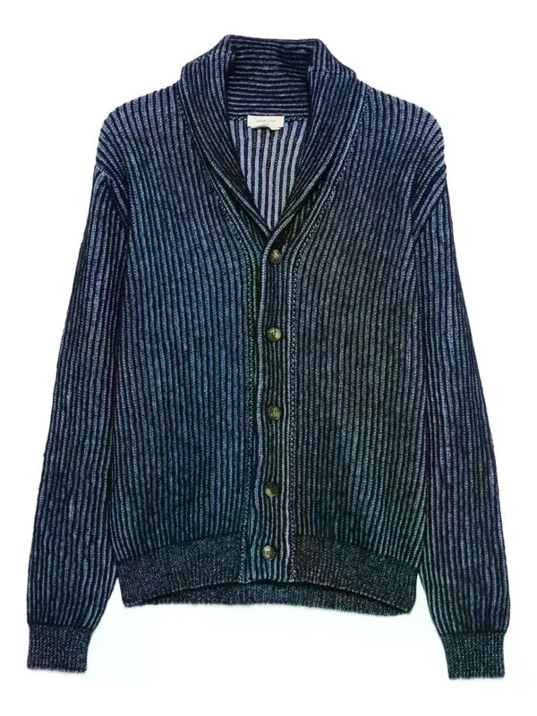 Jacob Cohen Striped Ribbed-knit Cardigan - Blue