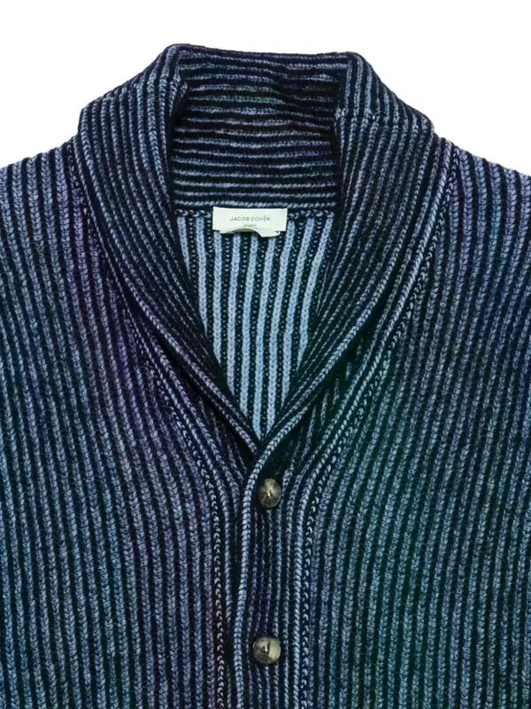 Jacob Cohen Striped Ribbed-knit Cardigan - Blue