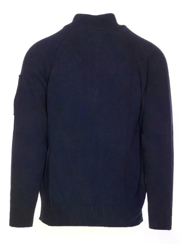 C.P. COMPANY Zip-neck Sweater With Logo Patch