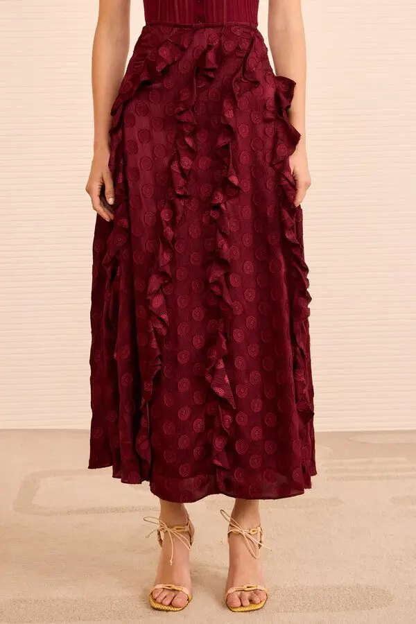 Ulla Johnson Poppy Cascading Ruffle Midi Skirt