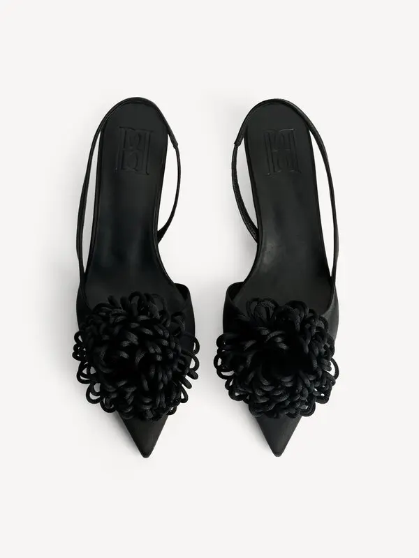 BY MALENE BIRGER Laiolo Satin Slingback Kitten Heels