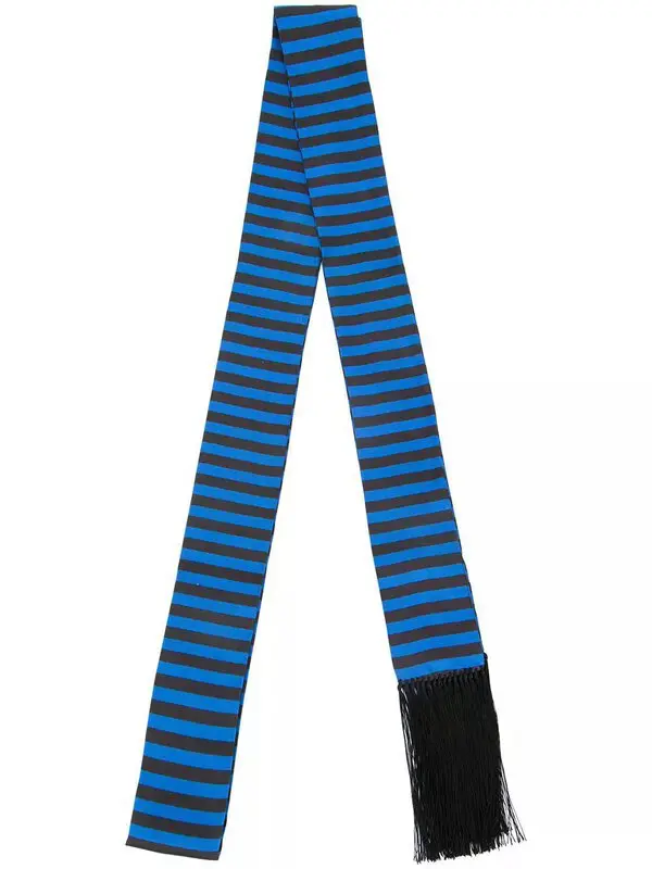 HAIDER ACKERMANN Striped Skinny Scarf - Black