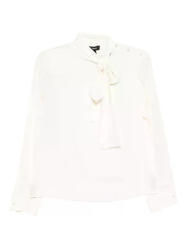 Theory Silk Blouse - Neutrals