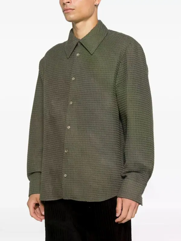 Séfr Long-sleeve Cotton Shirt - Green