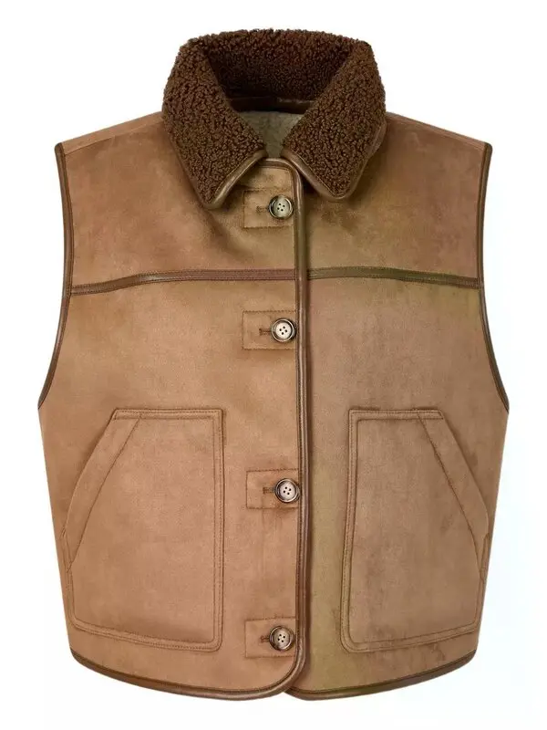 STUDIO TOMBOY Reversible Sleeveless Gilet - Brown