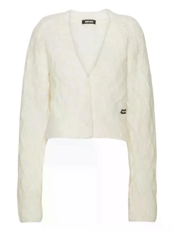 ROTATE BY BIRGER CHRISTENSEN Cable Knit V-neck Cardigan - Neutrals