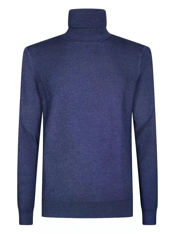 Tagliatore Long-sleeved Turtleneck Ribbed Sweater