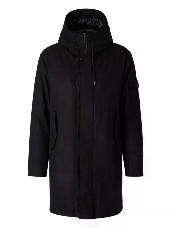 Herno Long Coat With High Collar - Black