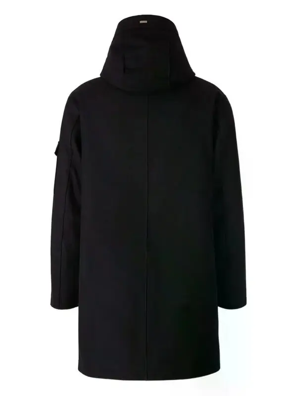 Herno Long Coat With High Collar - Black