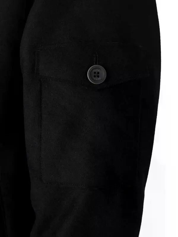 Herno Long Coat With High Collar - Black