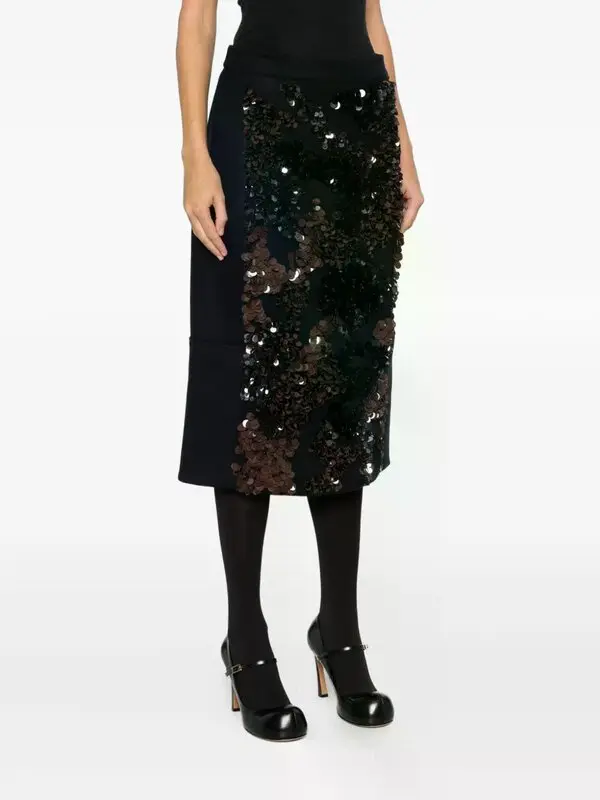 Plan C Sequin-embellished Midi Skirt