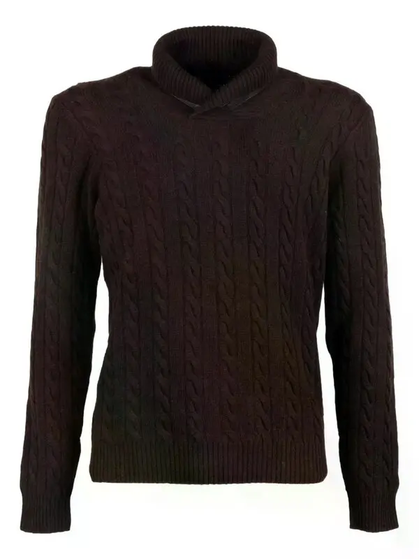 MOORER Cable-knit Roll-neck Sweater