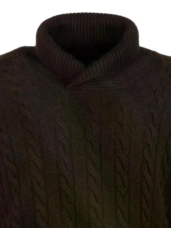 MOORER Cable-knit Roll-neck Sweater