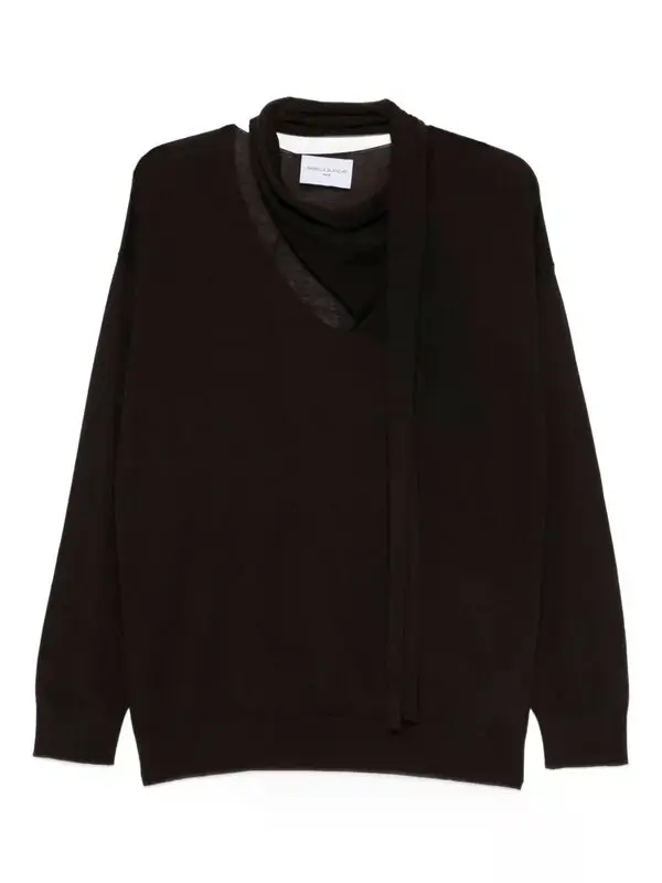 ISABELLE BLANCHE V-neck Tie Sweater