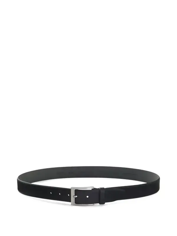 BOSS Logo-engraved Leather Belt - Black