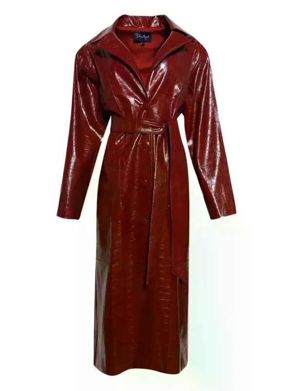 DIMA AYAD Leather Belted Coat