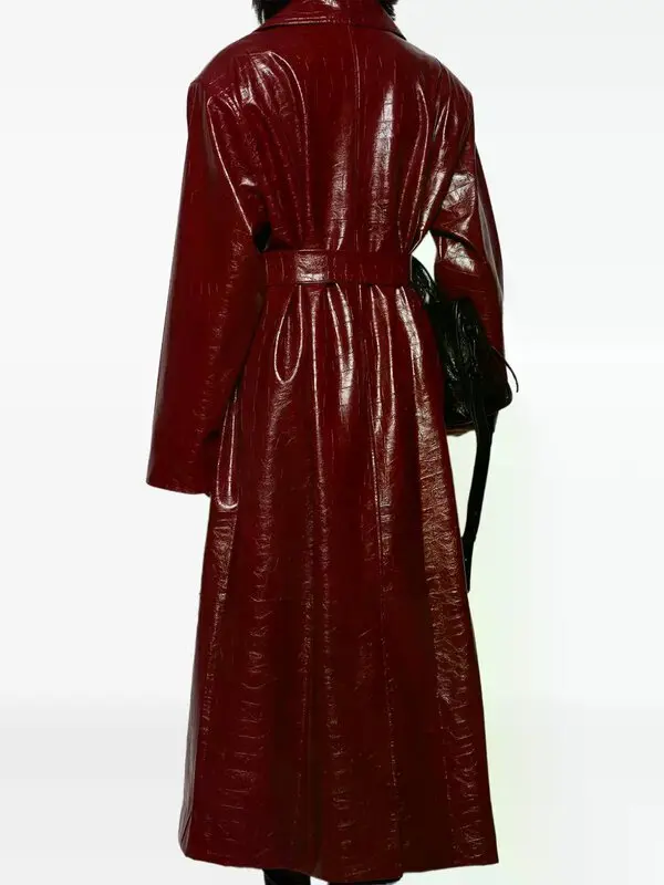 DIMA AYAD Leather Belted Coat