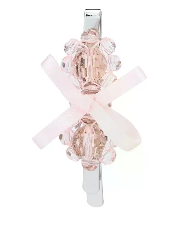 Simone Rocha Bow Crystal Flower Hair Clip - Silver