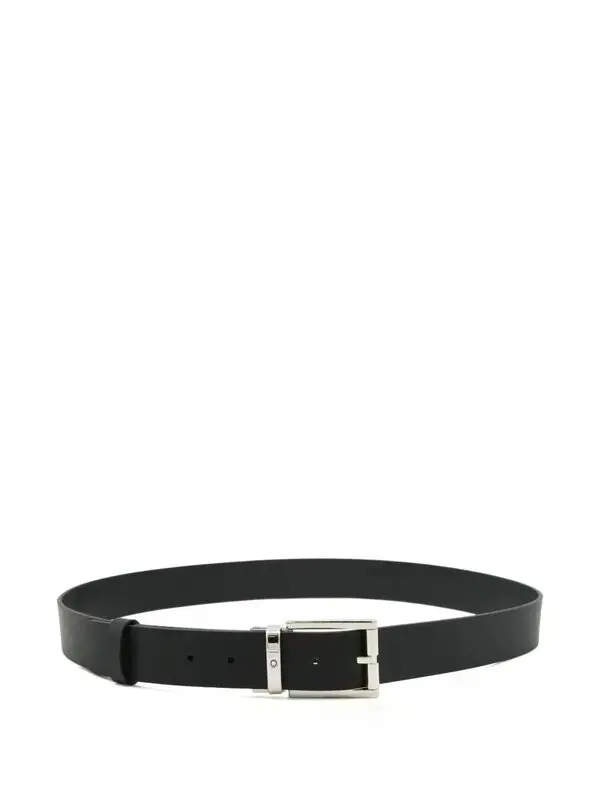 Montblanc Rectangular-buckle Leather Belt - Black
