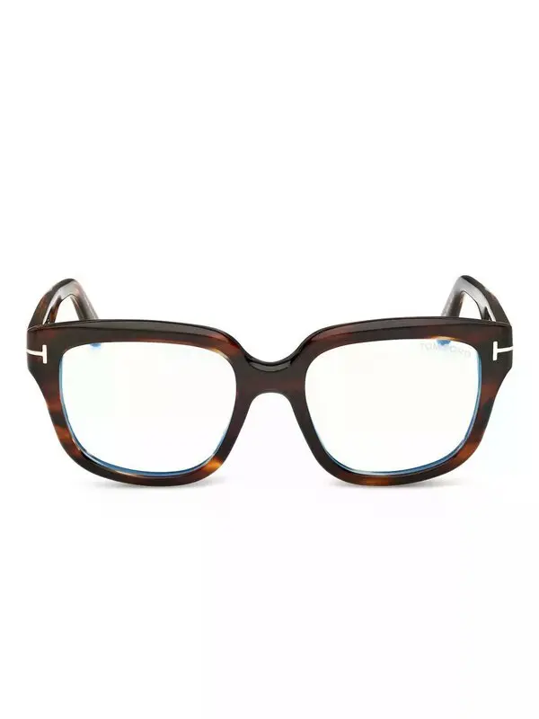 TOM FORD Square Frame Glasses - Brown