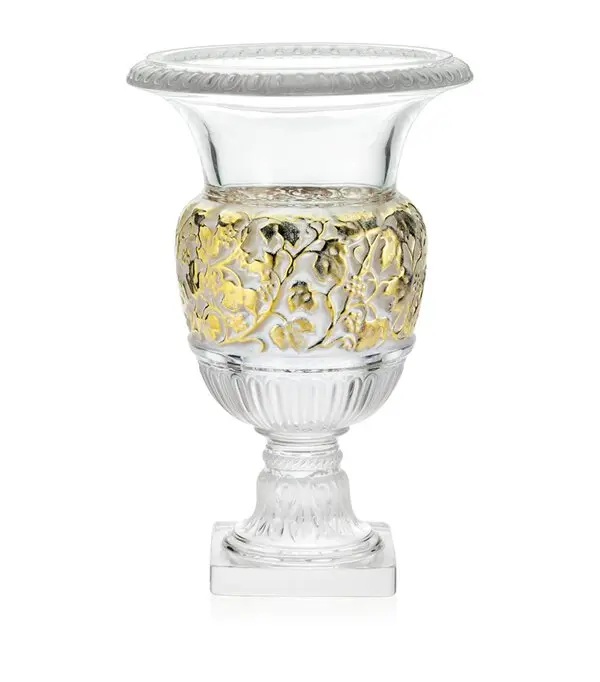 Lalique Versailles Gold-stamped Vase - Clear