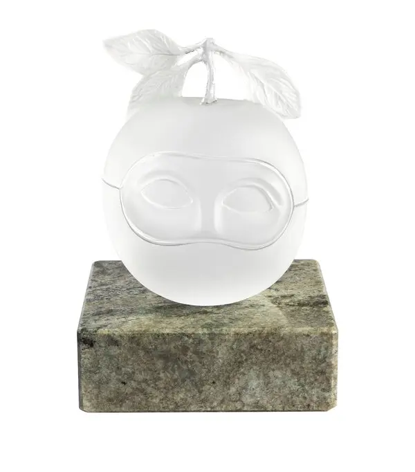 Lalique X René Magritte Left Masked Apple Sculpture - Clear