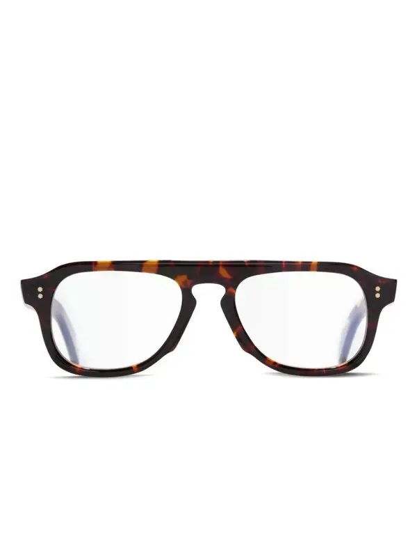 CUTLER & GROSS Geometric Frame Eyeglasses - Brown