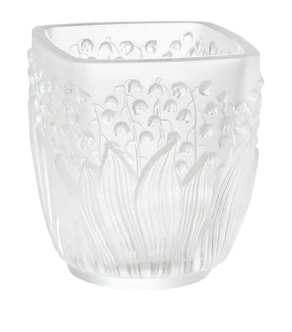 Lalique Crystal Muguet Votive Vase - Clear
