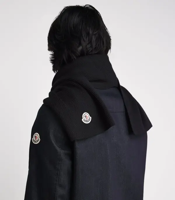 Moncler Wool Logo Scarf