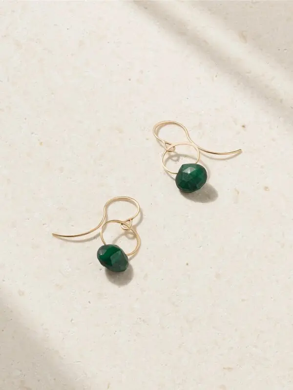 MELISSA JOY MANNING 14-karat Recycled Malachite Drop Earrings - Gold