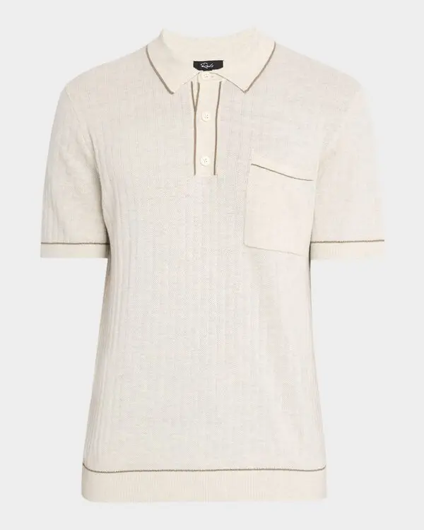Rails Hardy Knit Pocket Polo Shirt - Oat Heather