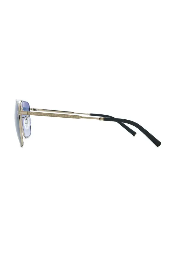 Oliver Spencer R-15 Sunglasses - Brushed Silver & Sky Gradient