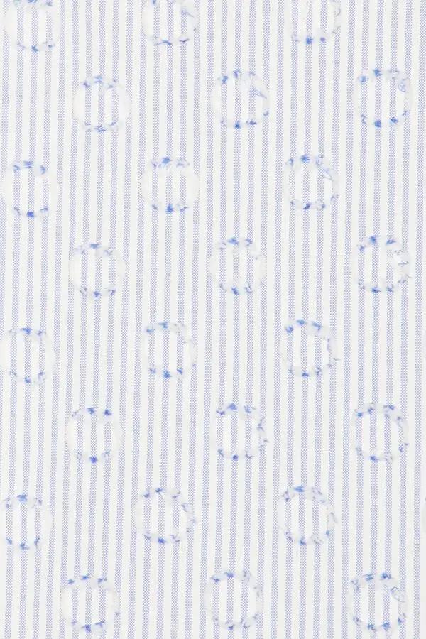 BEAMS B.d. Classic-fit Burnout Dot Candy Stripe - Blue Stripe