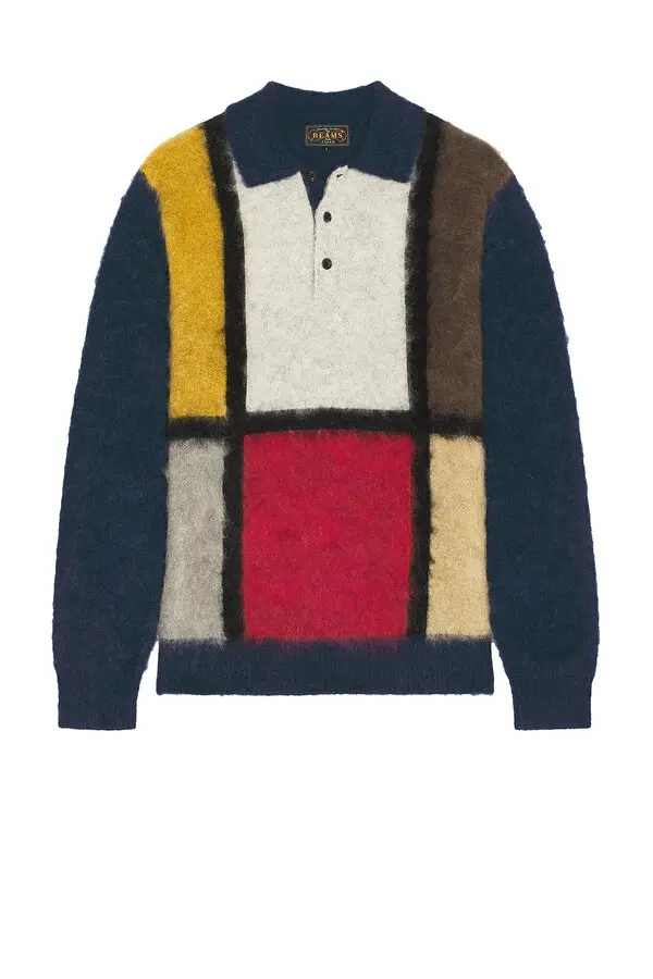 BEAMS Knit Polo Shaggy 9g