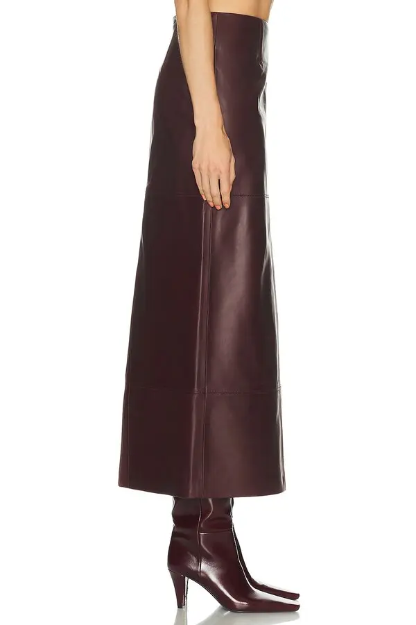 SRG Leather Midi Skirt